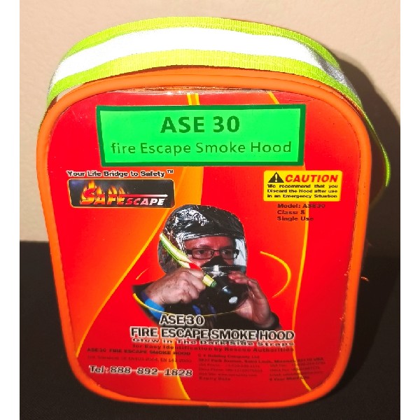ASE30 30 MINUTE - SOFT TRAVEL CASE FIRE ESCAPE SMOKE HOOD