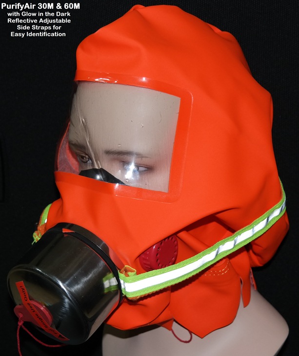 PURIFYAIR 60M CE Certified 60 MINUTE HARD CASE SMOKE ESCAPE HOOD