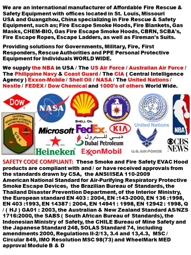 ASE30A 30 MINUTE - LARGE HARD CASE FIRE ESCAPE SMOKE HOOD